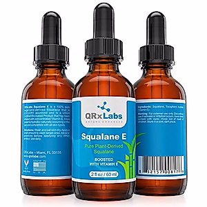 Pure Plant-Based Squalane Oil Boosted with Vitamin E (LARGE 2 oz) - Organic ECOCERT/USDA Certified Squalane Derived from Sugarcane - Best Moisturizer For Face, Body, Skin & Hair - 2 fl oz / 60 ml