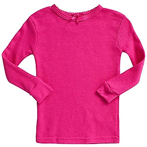 Sweet & Sassy Infant & Toddler Girls' 4-Piece Thermal Underwear Set, Size 18 Months, Hot Pink/Medium Pink