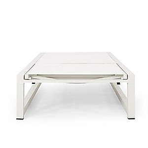 Christopher Knight Home Jerome Outdoor Aluminum Chaise Lounge with Mesh Seating, White