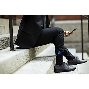 TCK Performance Zip Pocket Crew Socks, Stash & Dash (Black, Large)