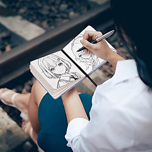 Lightwish Square Watercolor Journal,100% Cotton,300gsm/140lb,Acid-Free,24 Sheets Cold Press Watecolor Sketchbook for Artists Adults Students,4.7 * 4.7 Inches(Blue)