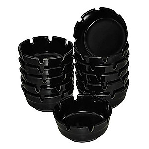 Tablecraft ST363B-1P Round Black Economy Phenolic Ashtray, 4 Inches (DIA.) x 1.75 Inches (H), Sold as 12 Ashtrays