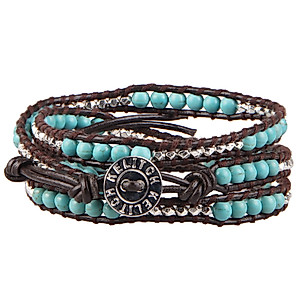 KELITCH New Star Turquoise Bracelets Love Silver Beads 3 Wrap Bracelet Women Shell Pearl Bracelets