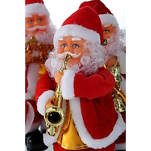 MEIFXIH Christmas Dolls,Christmas Electric Dancing Music Santa Claus Toy Christmas Decorations for Home Xmas Gift for Kids-Saxophone