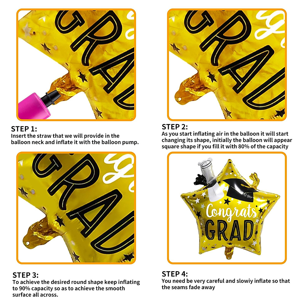 BACOKEY 6Pcs Congrats Balloons for Graduation Decorations Class of 2024 Graduation Party Decorations for College High School Graduation Party Graduation Decorations