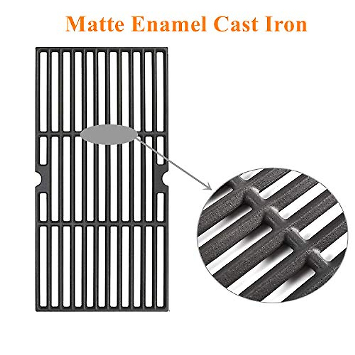 SafBbcue 18 Inches Cooking Grates for Charbroil Performance 2 Burner 463625217, Performance 300 2-Burner Gas Grill, Cast Iron Grill Cooking Grids
