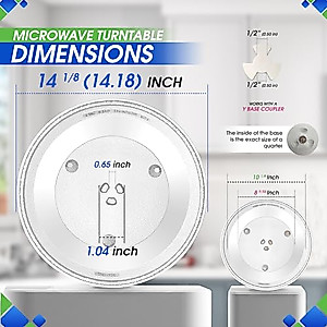 Microwave Plate Replacement 14 1/8 inch Fits W10531726 Whirlpool Microwave Glass Plate - Exactly Replaces Rotating Microwave Turntable Plate - Durable Oven Dish Tray For Better Cooking And Reheating