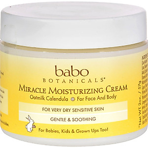 Babo Botanicals Miracle Cream - Moisturizing - Oatmilk - For Sensitive or Dry Skin - Gentle and Soothing - 2 oz (Pack of 2)