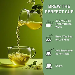 HANDPICK, Organic Green Tea Bags - 100 Tea Bags | Resealable Bag, Round & Eco-friendly Tea Bags | Direct From India
