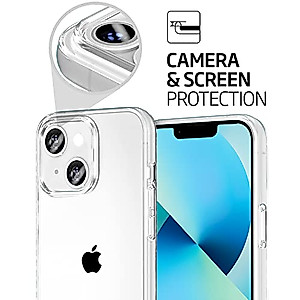 TENOC Phone Case Compatible for iPhone 13 Mini, Clear Case Shockproof Protective Bumper Slim Cover for 5.4 Inch 2021 Release
