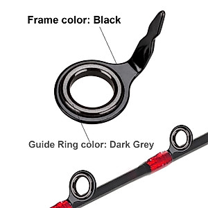 THKFISH Fishing Rod Guides Fishing Rod Repair Kit Baitcasting/Spinning Rod Guides Ceramics Stainless Steel Carbon Guide Repair Black- Frame 60pcs