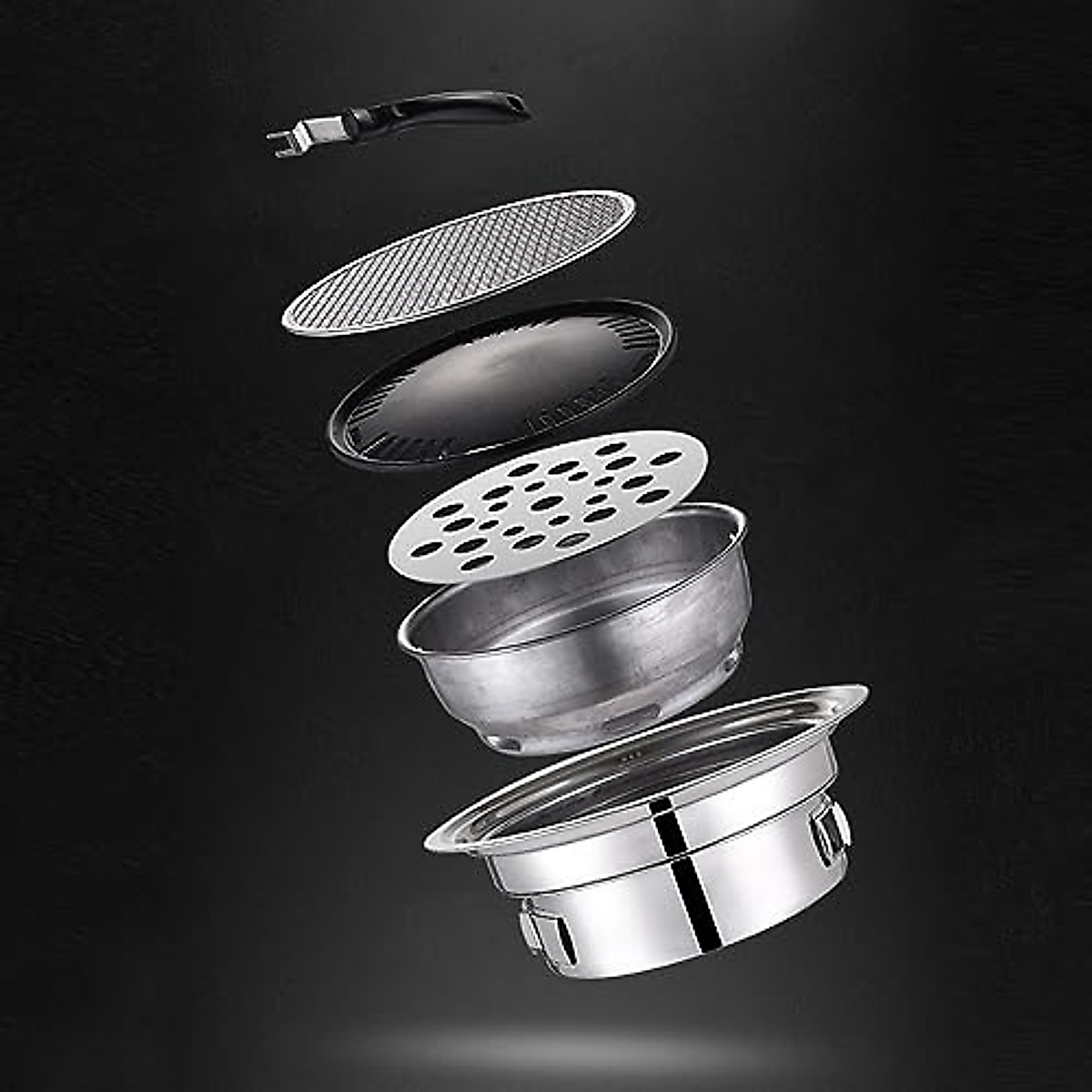 FOUNCY Barbecue Grill, Thick Outdoor BBQ Grill, Lightweight Portable Charcoal Grill, Strong Toughness Tailgating Grill, Compact Grill for School, Barbecue, Picnic, Wedding, Camping