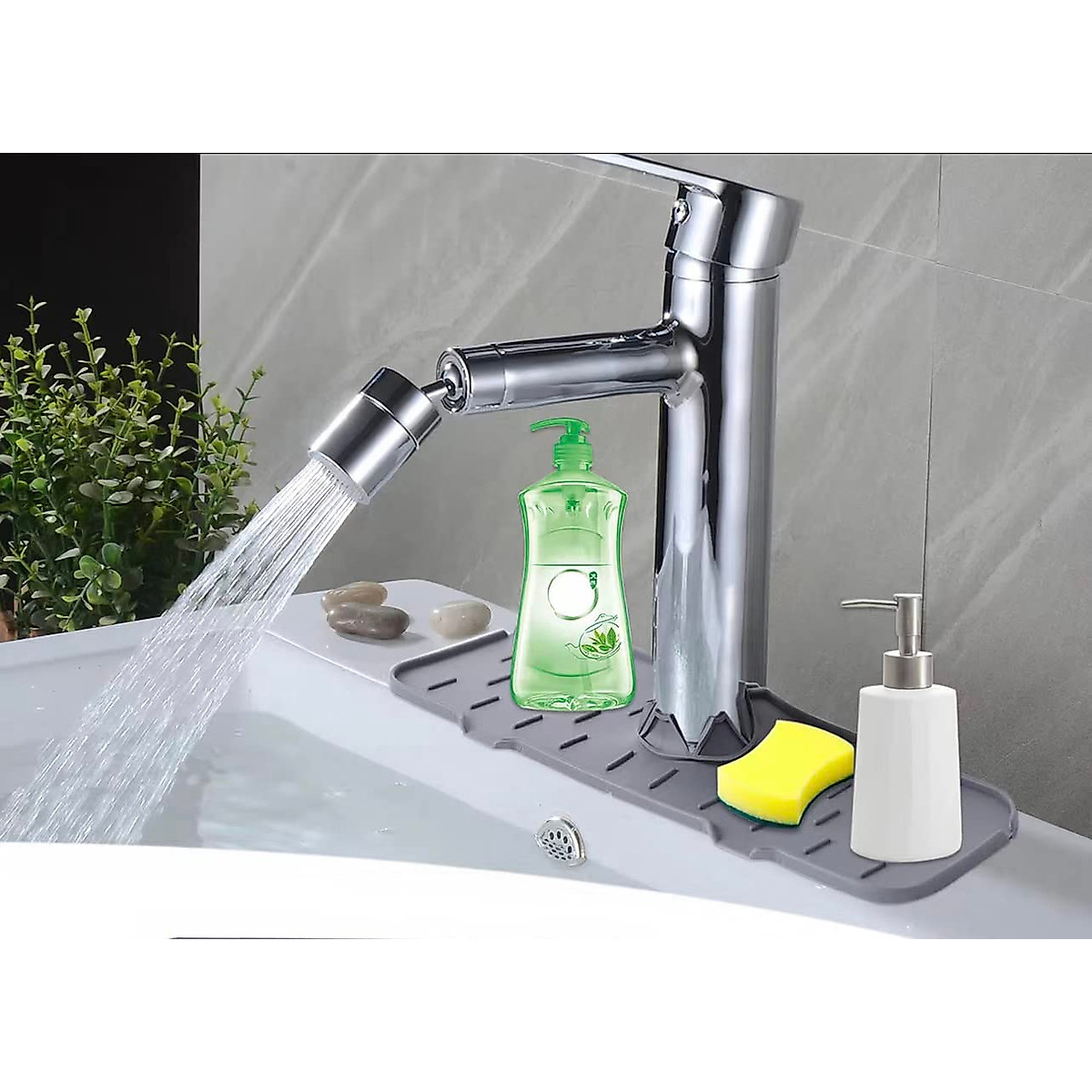 Zenc Kitchen Sink Mat, Silicone Sink Mat, Water Mat, Sink Mat (Grey)