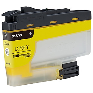 Brother Genuine LC406Y Standard Yield Yellow INKvestment Tank Ink Cartridge