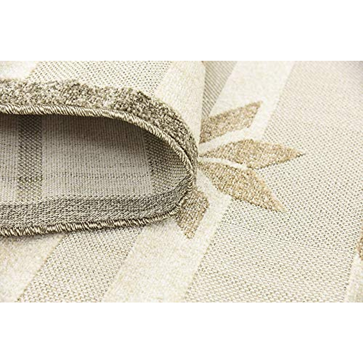 Unique Loom Outdoor Modern Collection Area Rug - Albuquerque (5' x 8' Rectangle, Beige/ Brown)