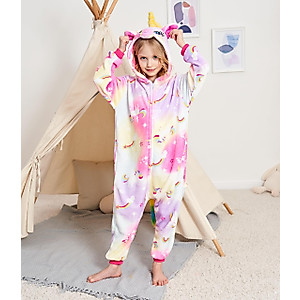 Cos Time kids Unicorn Onesie Animal One Piece Pajamas Halloween Costumes (Auspicious Cloud Flying Horse, 4T)