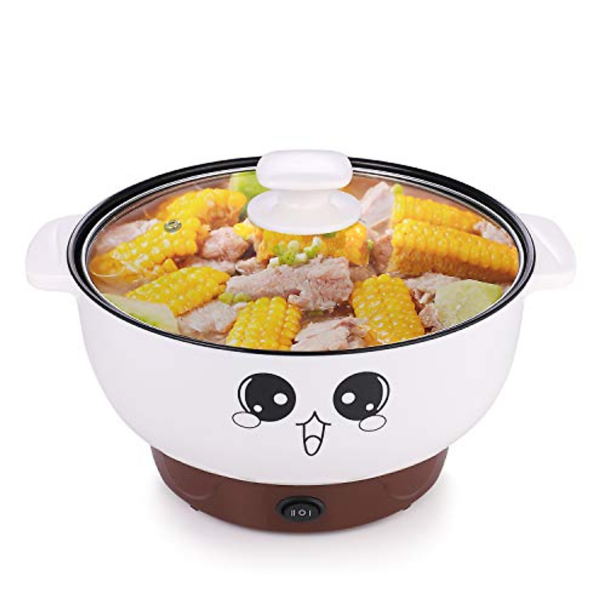 MINGPINHUIUS 4-in-1 Multifunction Electric Cooker Skillet Wok Electric Hot Pot For Cook Rice Fried Noodles Stew Soup Steamed Fish Boiled Egg Small Non-stick with Lid (2.8L, without Steamer)