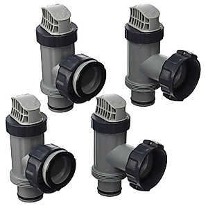 Intex Above Ground Plunger Valves with Gaskets & Nuts Replacement Part (4 Pack)