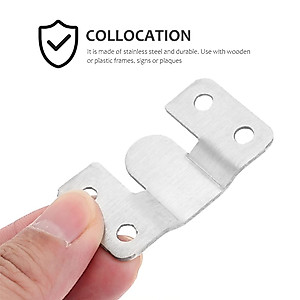 Angoily 15 Pairs Frame Hanger Picture Frame Backing Clips Interlocking Photo Frame Hook Mirror Brackets Interlocking Hooks Mirror Mount Keyhole Bracket Back Clip French Stainless Steel