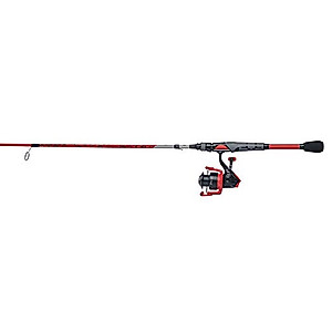 Abu Garcia 6’6” Max X Fishing Rod and Reel Spinning Combo, 3 +1 Ball Bearings with Lightweight Graphite Body & Rotor, Rocket Line Management System, Red, 30 - 6'6" - Medium - 1pc
