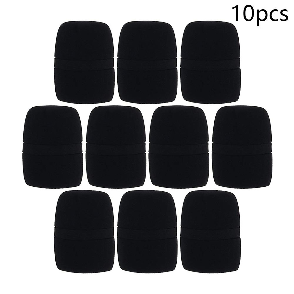 Fielect 10Pcs Microphone Covers Foam Mic Covers Thick Handheld Stage Microphone Windscreen Foam Cover Black for KTV, Dance Ball, Conference Room, News Interviews