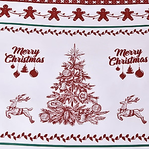 Xruibed Christmas Duvet Cover Set Queen Size 3PCS Xmas Tree Reindeer Pattern Duvet Cover Lightweight Microfiber Bedding Set with Zipper Closure for Adults Teens (Queen,90''x90'')