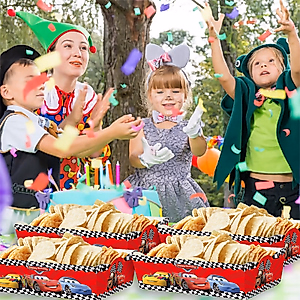 40 Pack Cars Birthday Party Supplies, Cars Food Tray Race Car Party Favors Paper Food Serving Tray Paper Trays