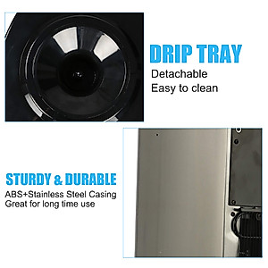 Vilobos Top Loading Water Dispenser Hot/Cold Water Cooler Dispenser-Holds 3 or 5 Gallon Bottles, Child Safety Lock,Removable Drip Tray for Home Office,Black