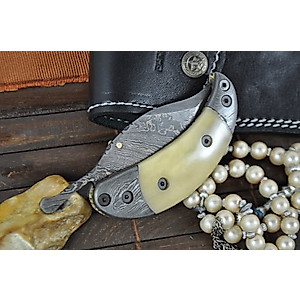 Perkin Knives Custom Damascus Handmade Folding Knife