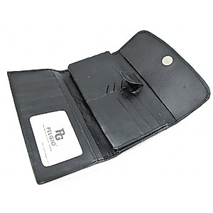 Pelgio Genuine Python Snake Skin Leather Women's Trifold Clutch Wallet (Reticulated Natural)