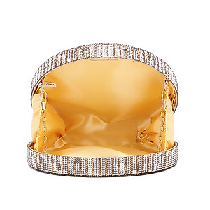 Covelin Women's Dollar Coin Handbag Rhinestone Purse Evening Clutch Bag Golden