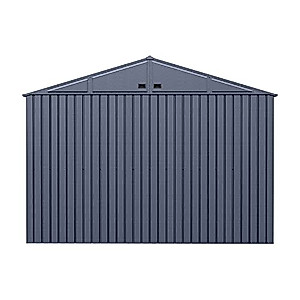 Arrow Shed Elite 10' x 12' Outdoor Lockable Gable Roof Steel Storage Shed Building, Anthracite