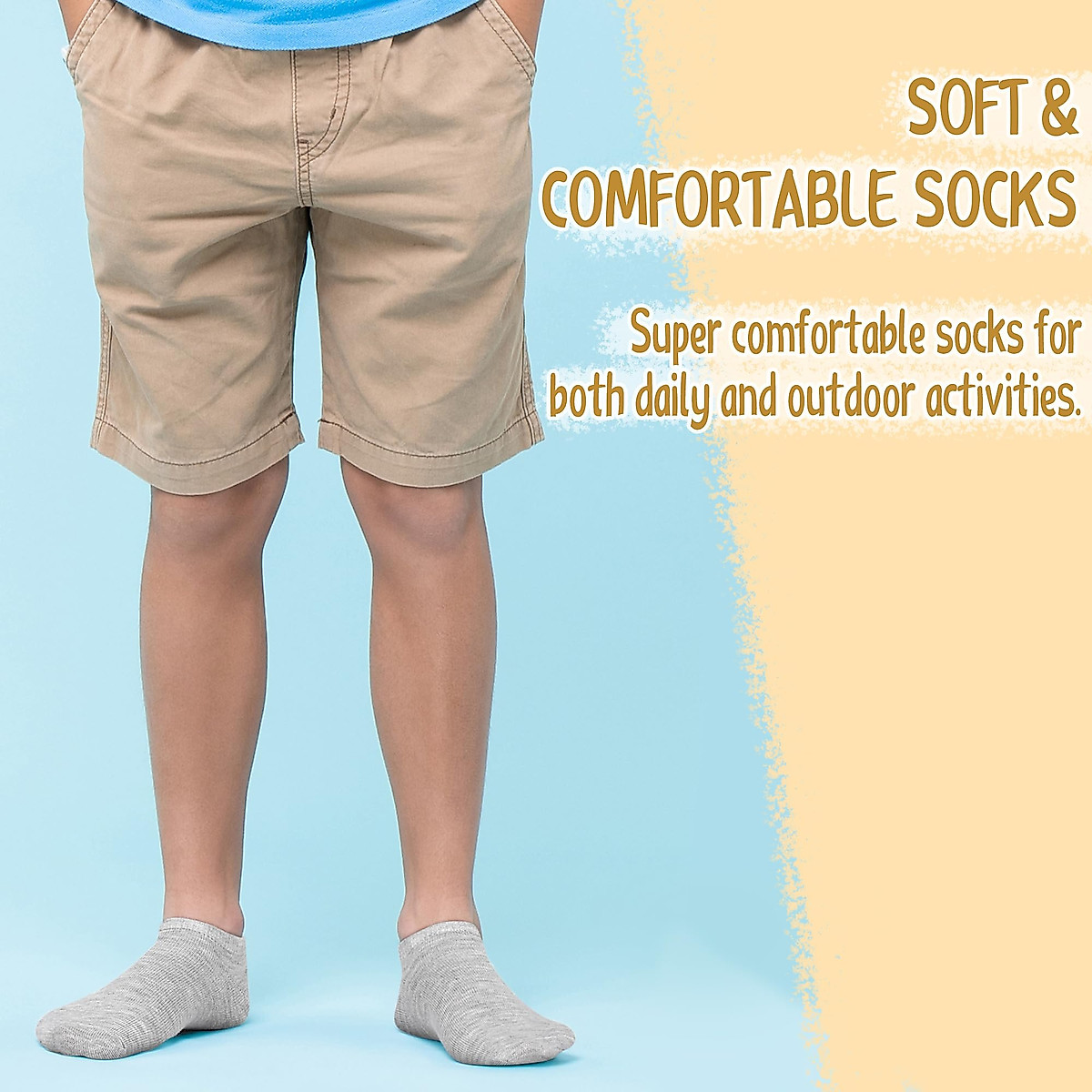 Cooraby 25 Pairs Kids' Socks Low Cut Socks Half Cushion Sport Ankle Athletic Socks for Boys Girls