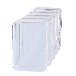 WOIWO 5 Pcs 3.35"x2.17" Rectangle Mini Clear Plastic Storage Containers Box Case with lid for Small Items and Other Craft Projects