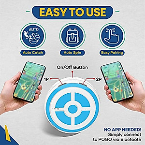 Megacom DuoMon 2ID Auto Catcher for Pokemon Go Plus - Compatible Pokemon Go Accessory with Auto Catch, Voice Notifications - Faster Bluetooth for Pocket Go (Black)