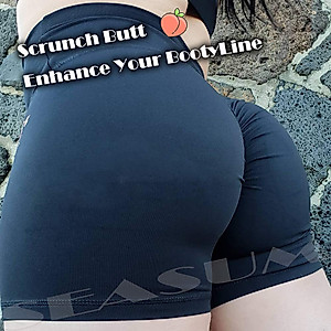SEASUM Wome n Sports Short Booty Sexy Lingerie Gym Running Lounge Workout Yoga Spandex Short Hot Costume Outfit S