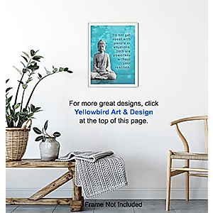 Buddha Decor - Zen Wall Art - Meditation Picture Print Home Decoration for Spa, Living Room, Yoga Studio, Bedroom - Inspirational New Age Quote Saying - Gift for Women, Buddhism Fan, Buddhist - 8x10