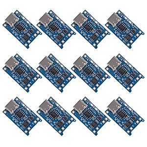 Organizer 12pcs TP4056 Type-C Input Interface USB 5V 1A 18650 Lithium Battery Charger Module Charging Board with Dual Protection Function