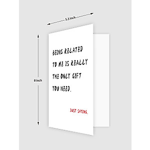 SIMSONN Funny Valentine's Day Greeting Cards with Envelopes, Anniversary card for Wife Husband, Birthday Cards for Brother Sister Relative Bday Card for Cousin Niece