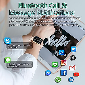 Xuffbv Smart Watch Bluetooth Calling Fitness Tracker with Heart Rate, Blood Oxygen Monitor, Sleep Monitor IP68 Waterproof 1.81-inch HD Color Touchscreen for Men Women Compatible with iPhone & Android