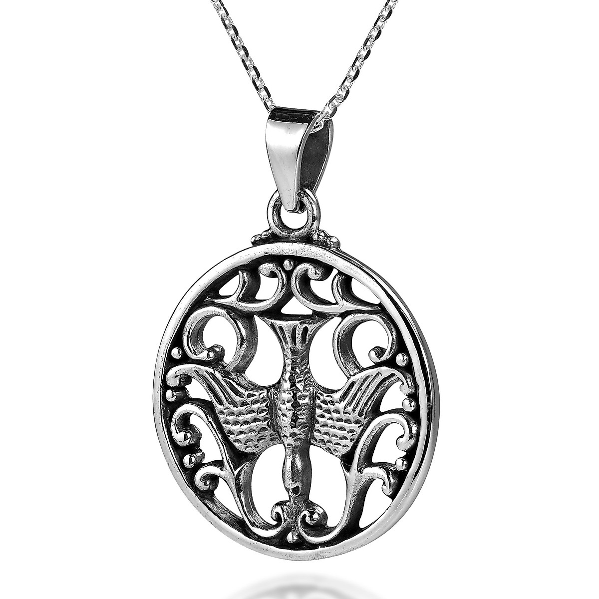 AeraVida Peace Dove Holy Spirit .925 Sterling Silver Pendant Necklace