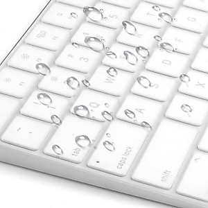 ProElife Ultra Thin Silicone Keyboard Cover Skin for 2022 Mac Studio & 2021 Apple iMac 24'' M1 Chip Magic Keyboard 2 with Numeric Keypad Touch ID A2520 Accessory U.S Enter Soft Protector, Transparent