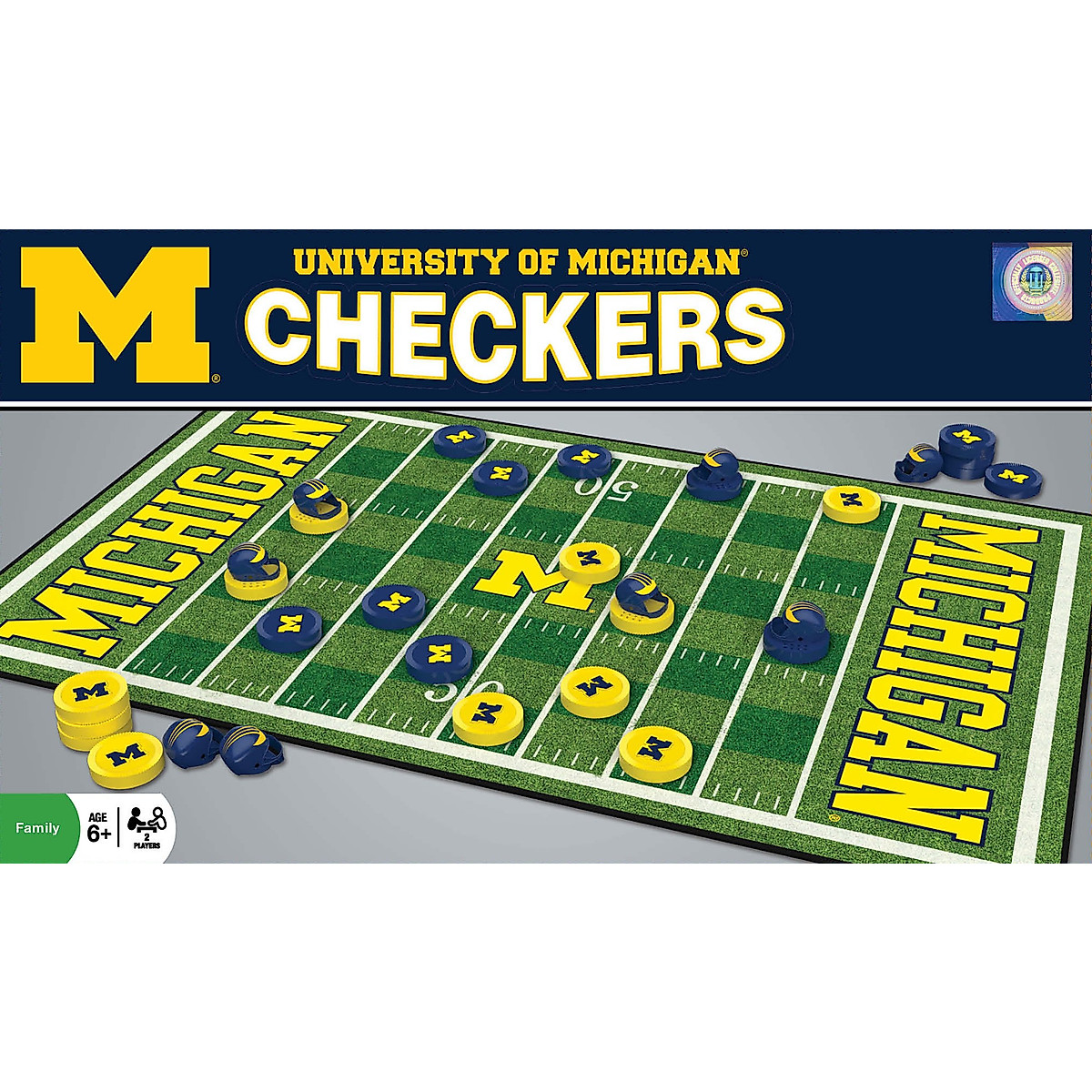 MasterPieces Family Game - NCAA Michigan Wolverines Checkers - Officially Licensed Board Game for Kids & Adults