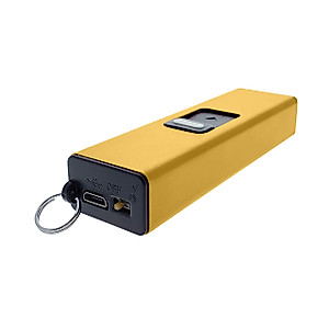 Thunder Blast 3 1/4" Mini Self Defense Stun Gun LED Flashlight Rechargeable w/Charging Cable. for Self Defense, Personal Protection (Gold)