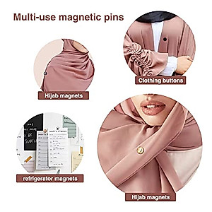 PeacePray 2 Pairs Premium Strong Hijab Magnetic Pins with Storage Bag, No-Snag Multi-Use Hijab Magnets, Pinless Magnetic Hijab Pins, Choose Your Favorite Style Freely, Matte Nude