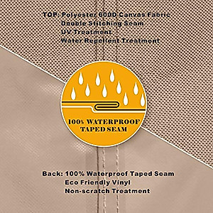 ULTCOVER Waterproof Patio Ottoman Cover Square Outdoor Side Table Furniture Covers Size 22L x 22W x 18H inch