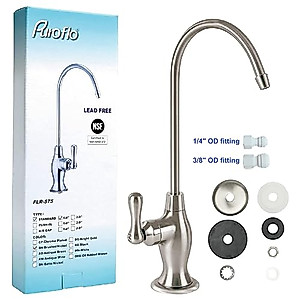 Puroflo Brushed Nickel Reverse Osmosis Faucet, NSF Certified Lead-Free Drinking Water Faucet for Under Sink Water Filtration System, Non-Air Gap Brushed RO Faucet, Filtered Water Faucet FLR-575BN