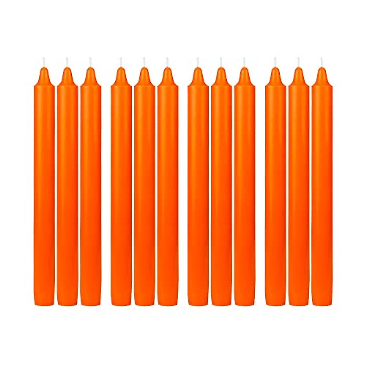 10 Inch Orange Straight Taper Candles