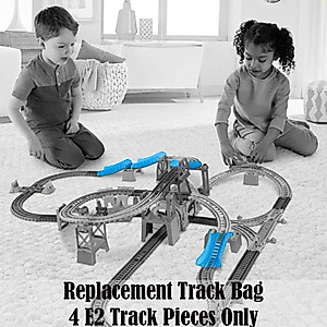 Replacement Parts for Thomas The Train - GBN45 ~ Thomas & Friends Trackmaster Percy 6 - in - 1 Set ~ Replacement Track Bag ~ 4 E2 Track Pieces ~ Blue