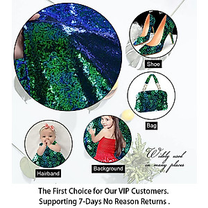 Ombre Peacock Mini Disk Sequin on Mesh Fabric Green Blue Ombre Sequins Fabric for Dress Mermaid Sequin on Mesh Fabric by The Yard Transparent Green Sequin Fabric for Sewing